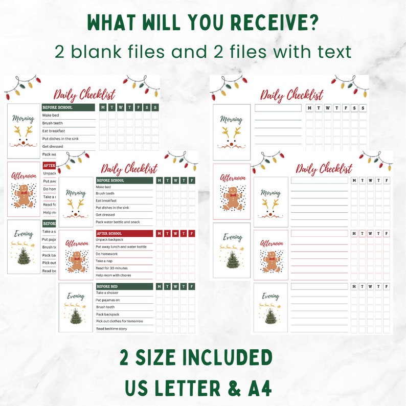 Kids Daily Checklist: Editable Chore Chart (digital Download) - Etsy