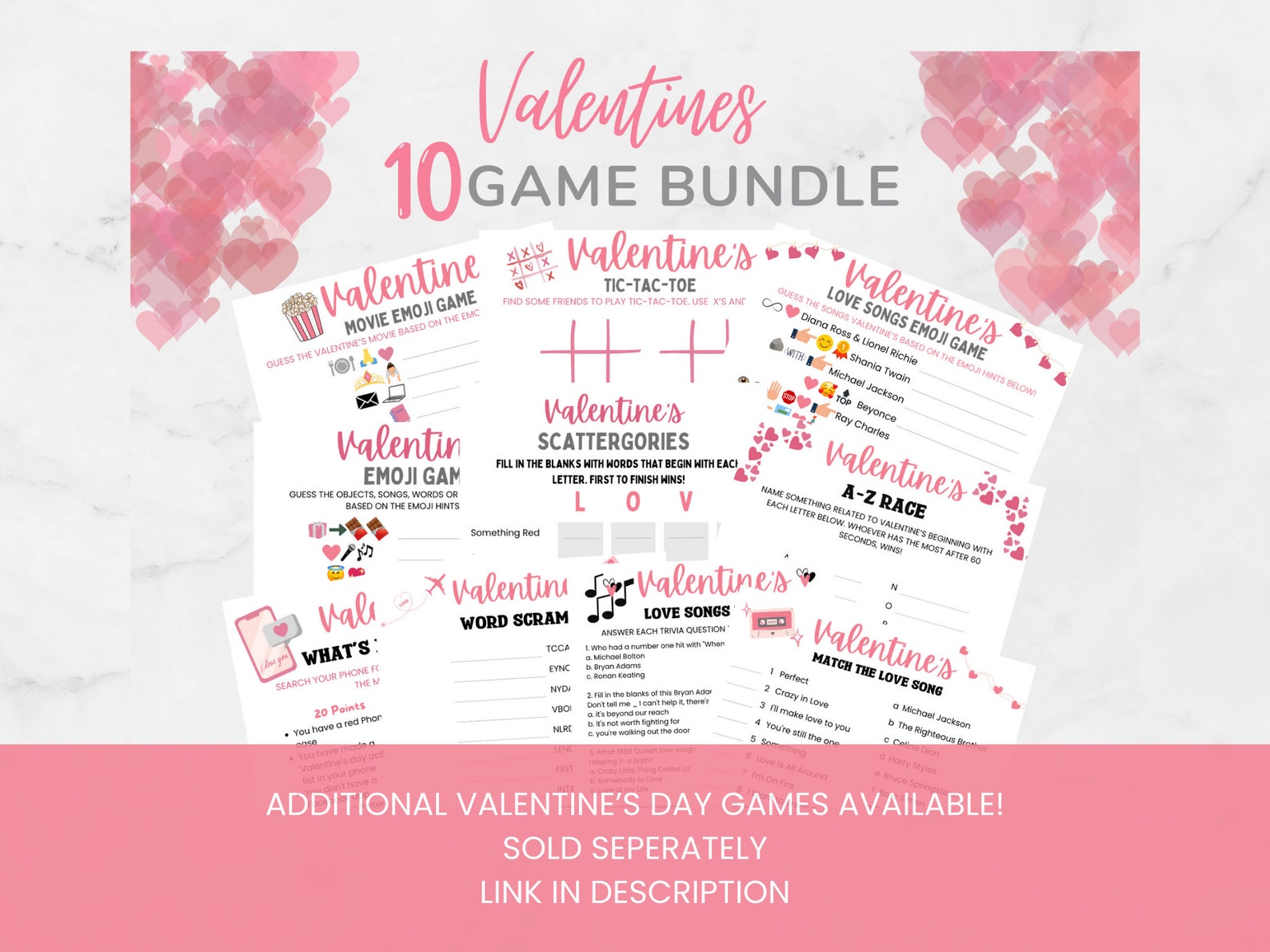 Valentines Day Printable Games Valentines Never Have I Ever Bundle ...