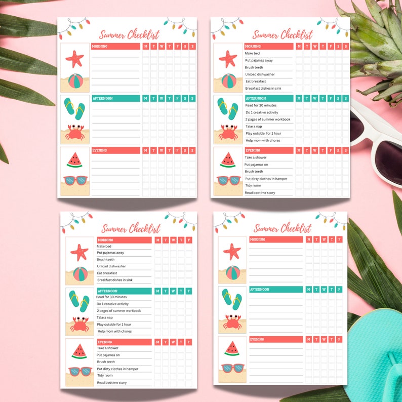 Summer 2024 Planner Bundle Printable Editable | Summer Calendar ...