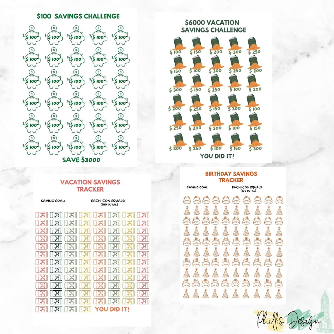 Money Saving Challenge Savings Tracker Printables Savings Challenge ...