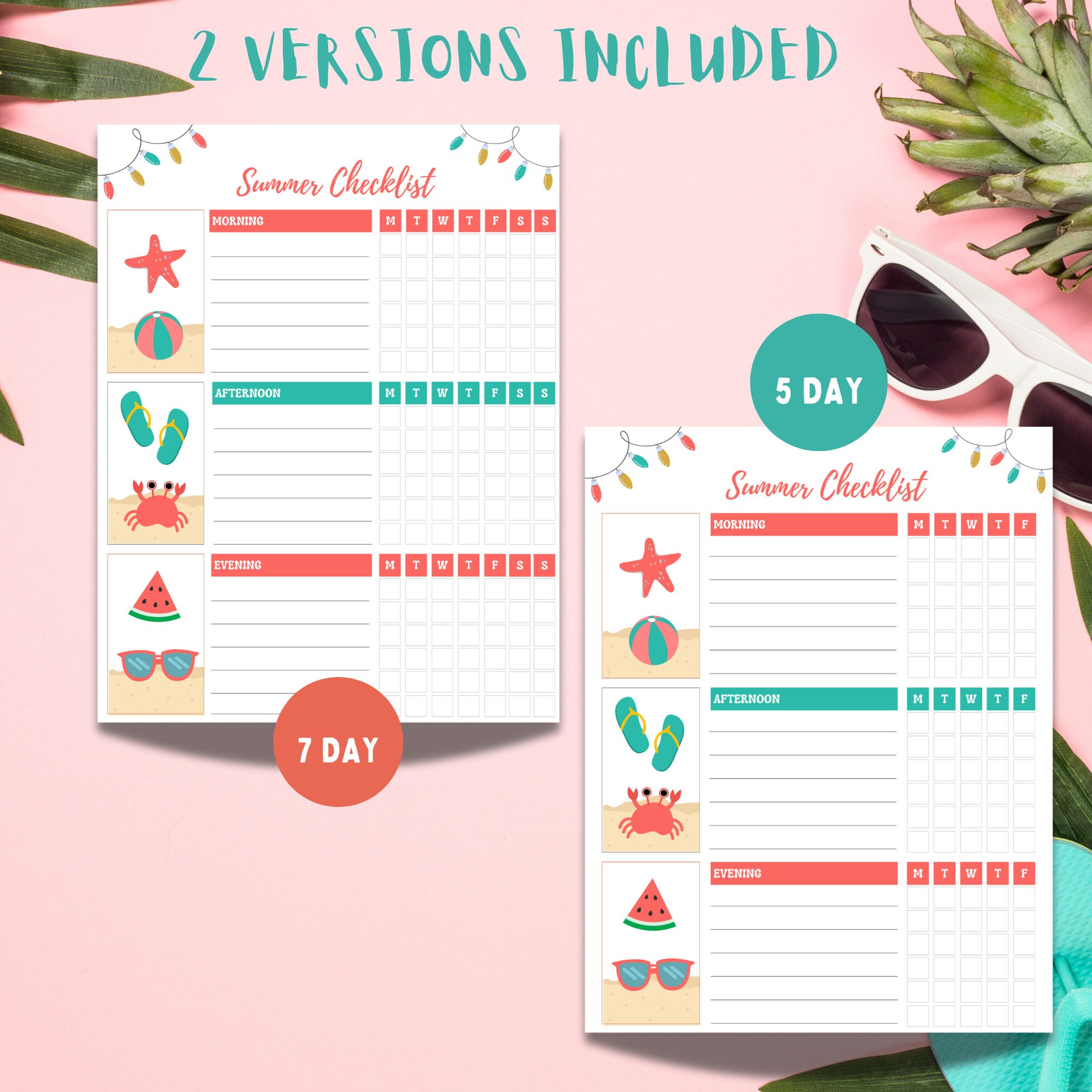 Printable Editable Summer Daily Checklist | Editable Chore Chart | Kids ...