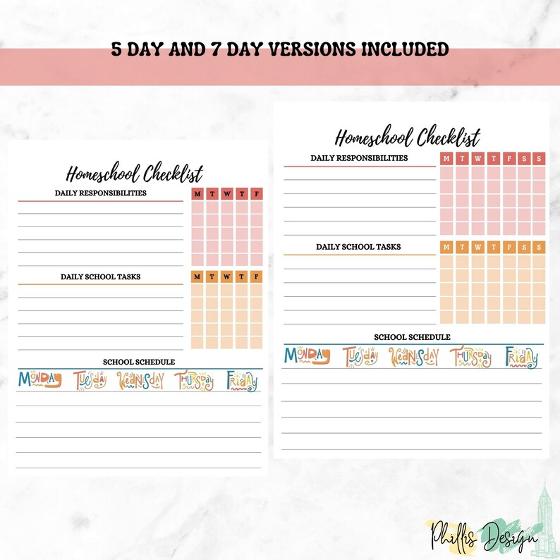 Editable Homeschool Checklist: Daily Schedule Planner (digital Download ...