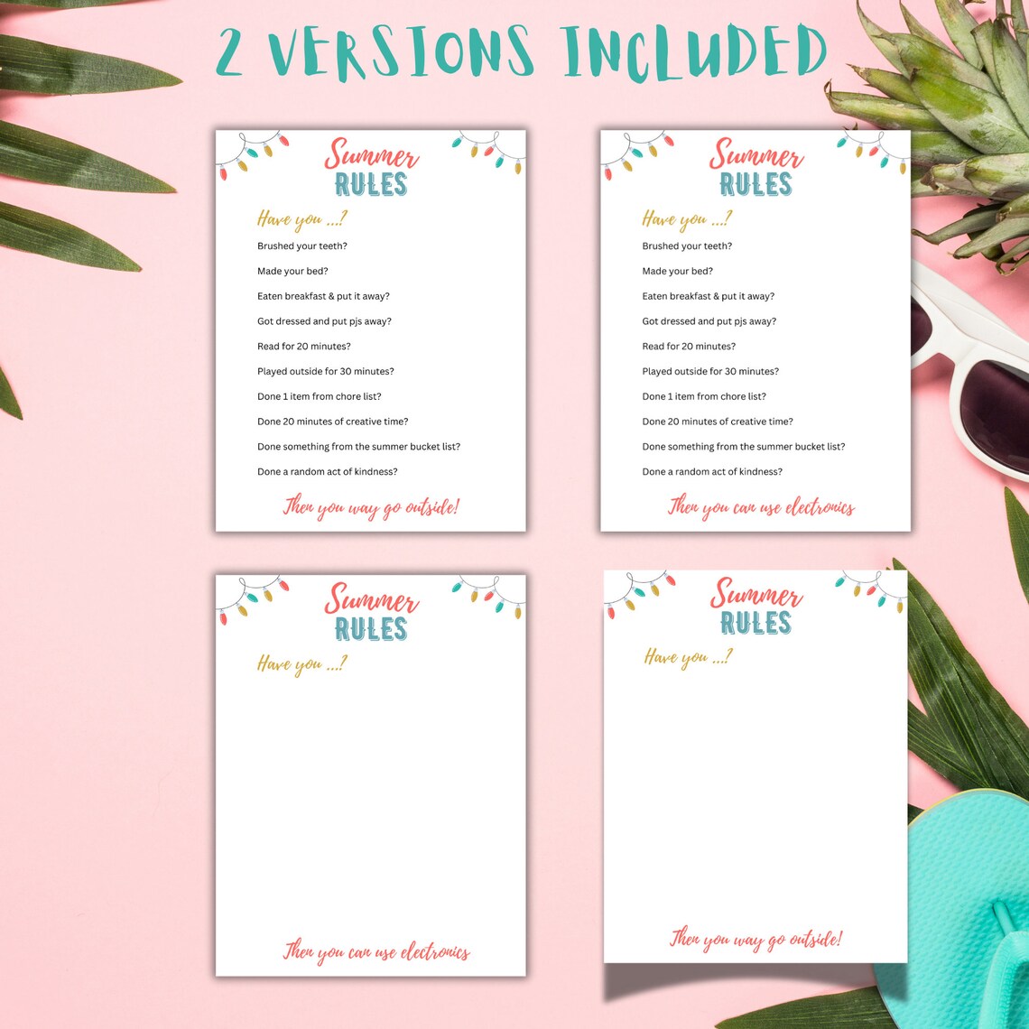 Summer 2024 Planner Bundle Printable Editable | Summer Calendar ...