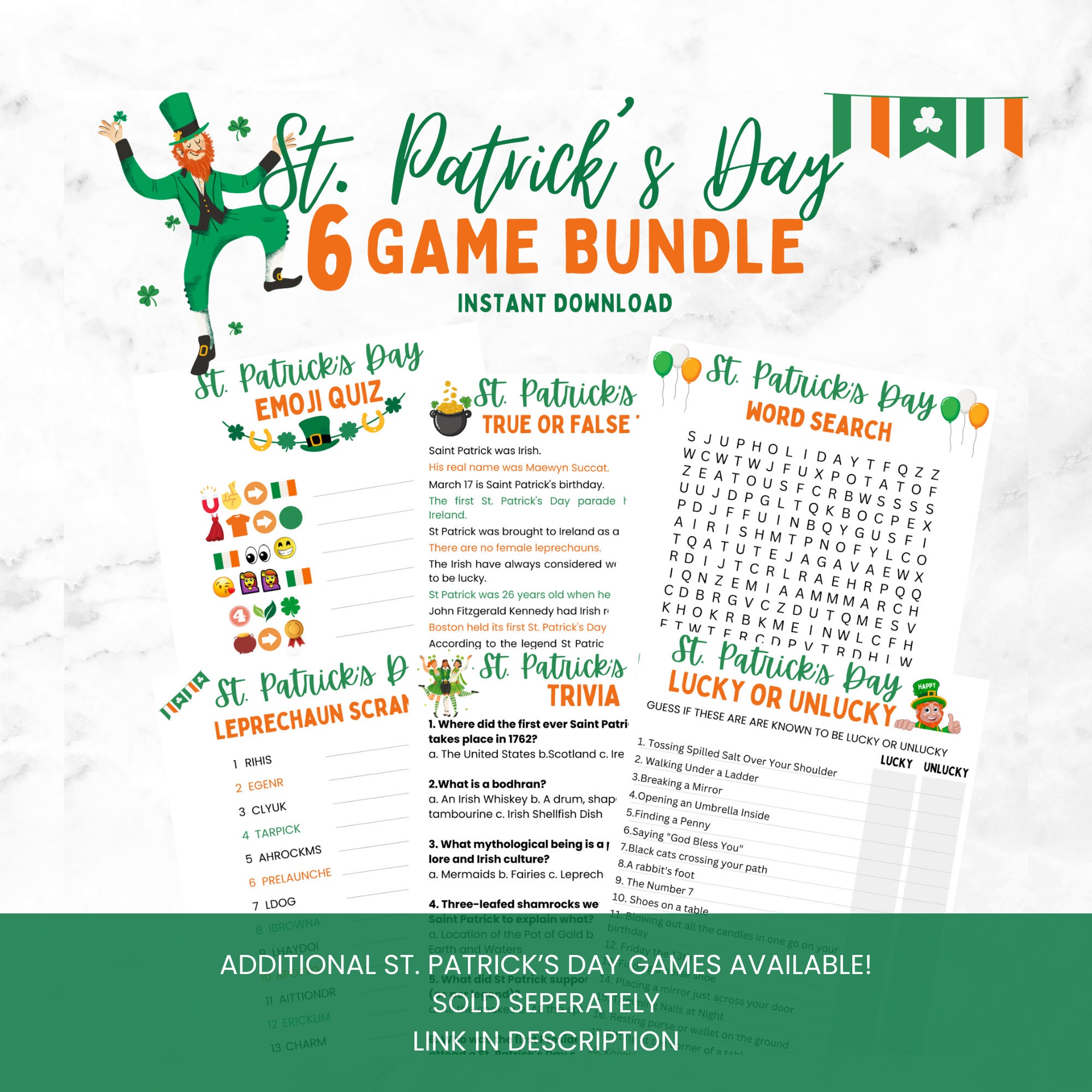 St Patricks Day Word Scramble Leprechaun Scramble Game St Patricks Day ...