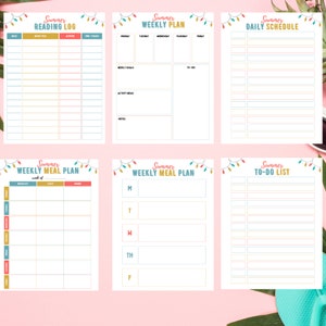 Summer 2024 Planner Bundle Printable Editable | Summer Calendar ...
