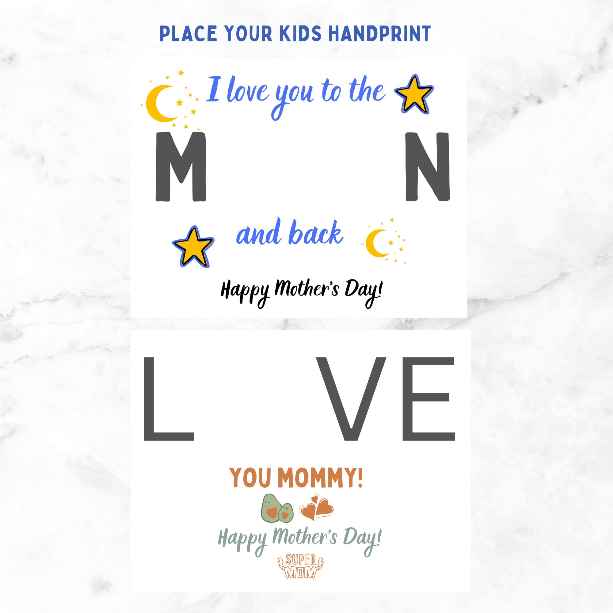 Mother's Day Printable Bundle Mother's Handprint Art Mothers Day Gift ...