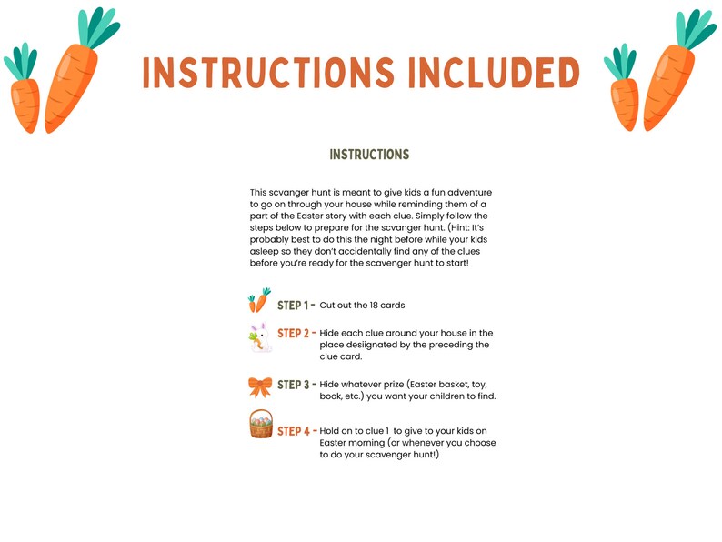 Easter Scavenger Hunt | Indoor Treasure Hunt | Kids Scavenger Hunt ...