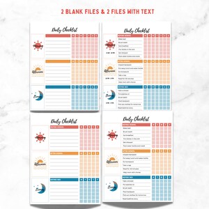 Kids Daily Checklist: Fillable Chore Chart (digital Download) - Etsy