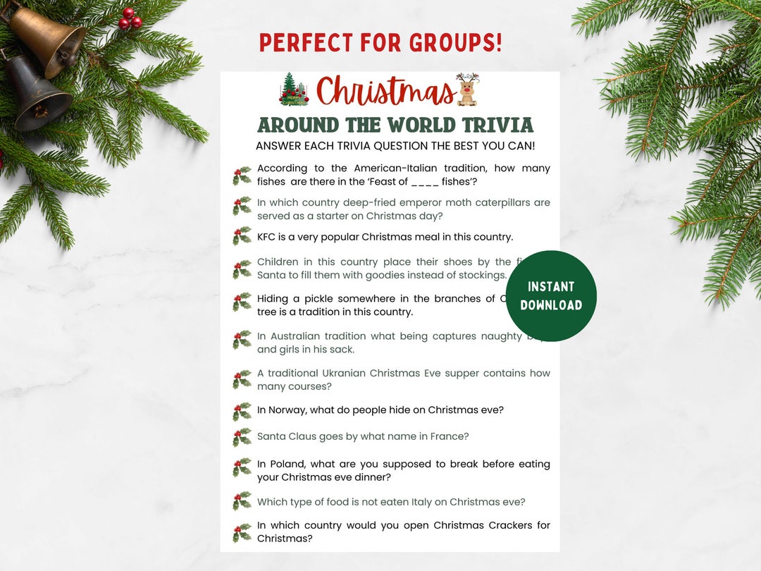 Christmas Around the World Trivia Game | Christmas Printable Game ...
