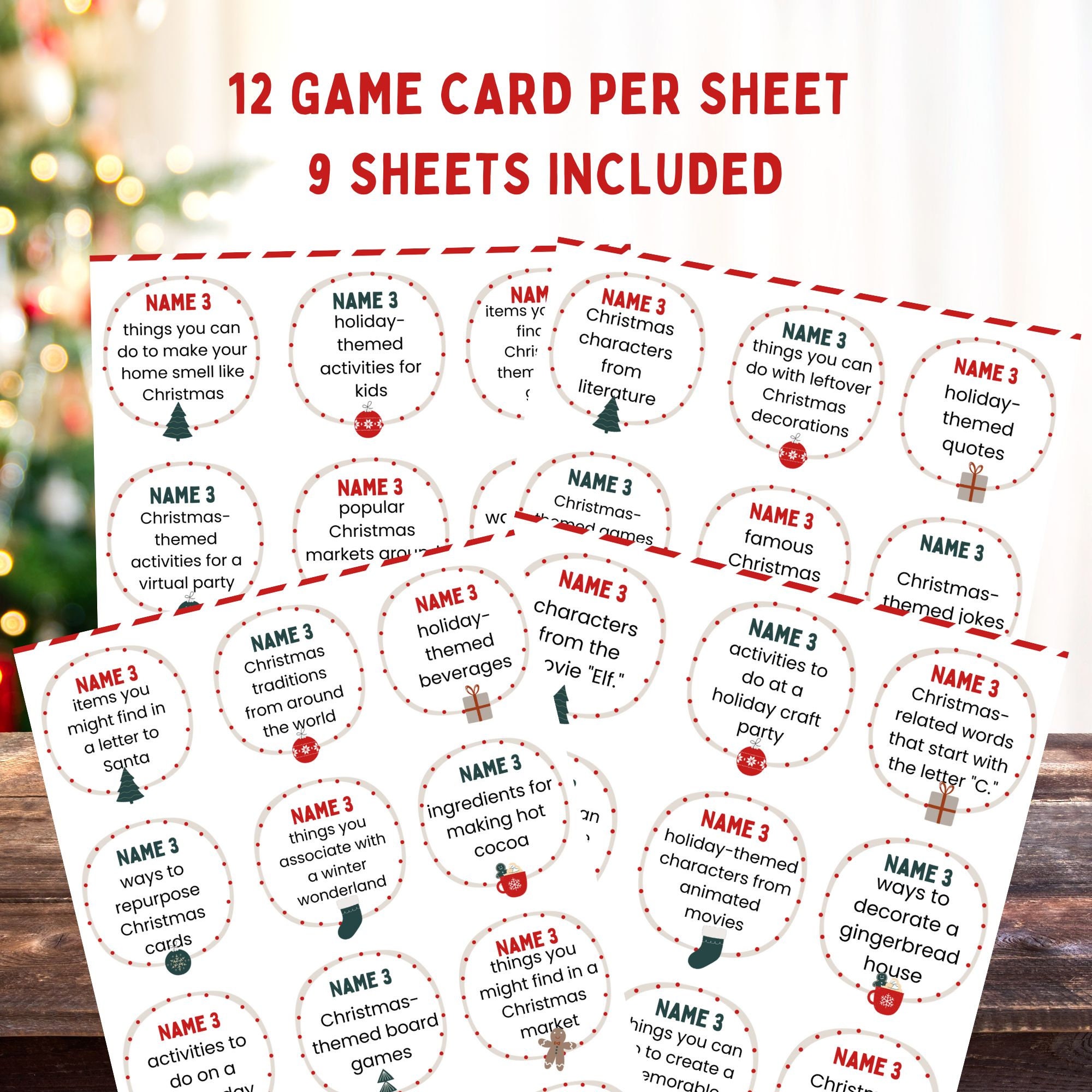 Christmas 5 Second Game | Printable Christmas Game | Christmas Party ...