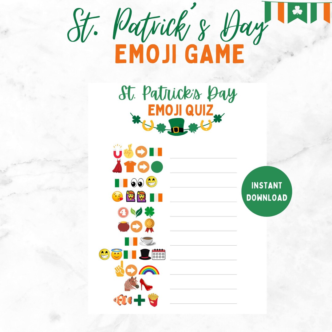 St Patricks Emoji Game | St Patricks Printable Game | St Patricks Day ...