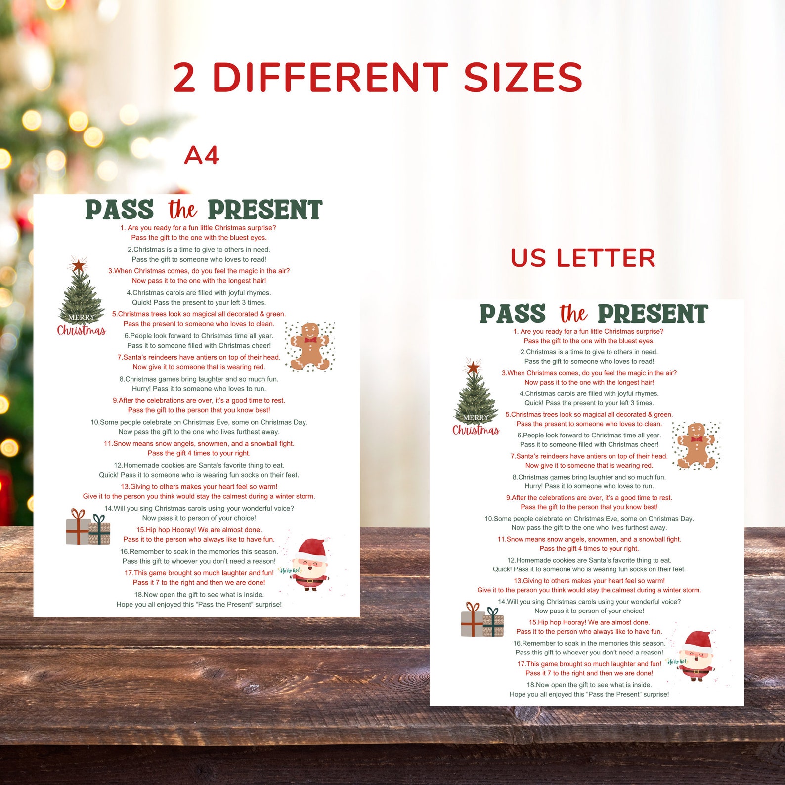 Christmas Pass the Present Game: Printable Holiday Party Activity ...