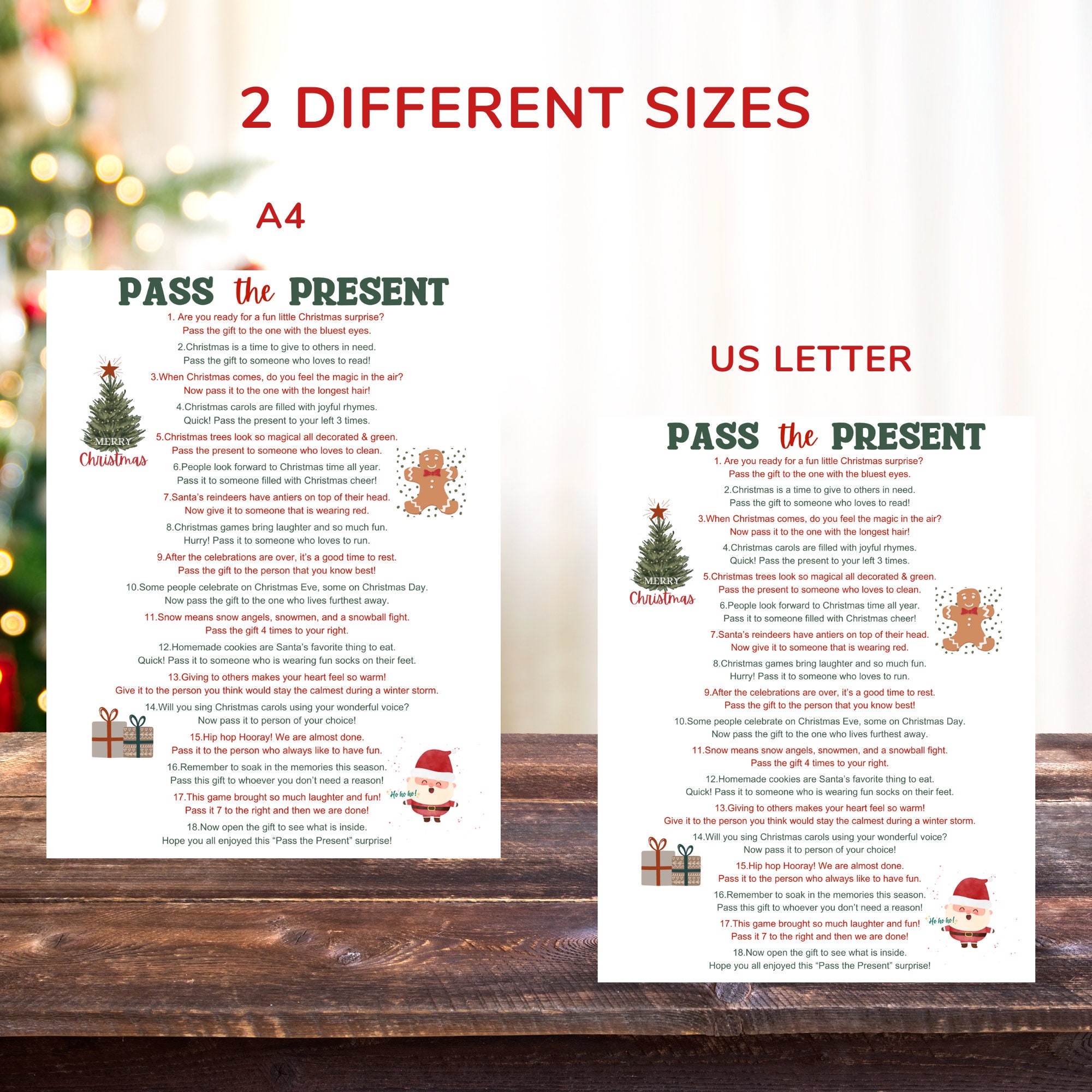Christmas Pass the Present Game: Printable Holiday Party Activity ...
