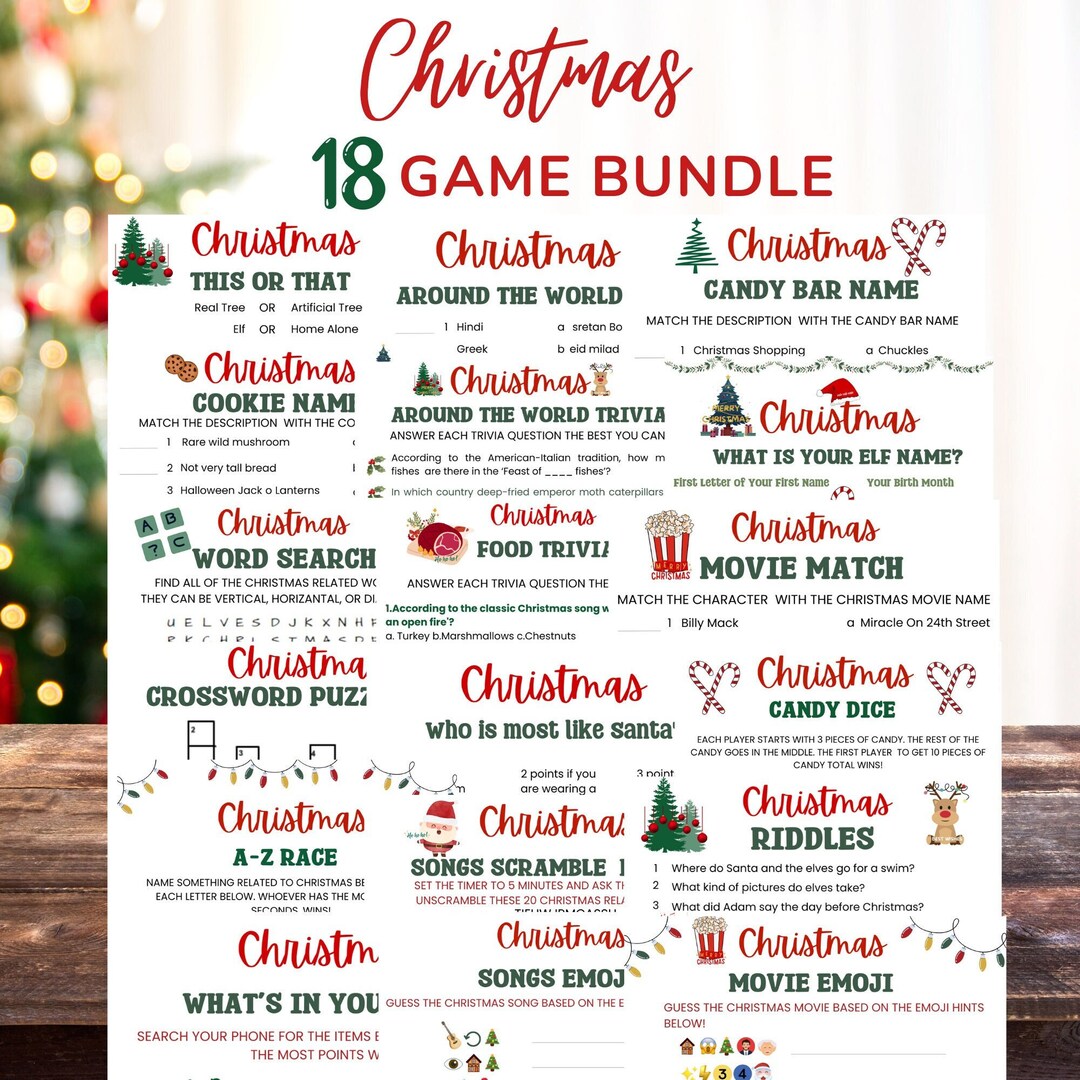 18 Christmas Games Bundle | Christmas Party Games | School Christmas ...