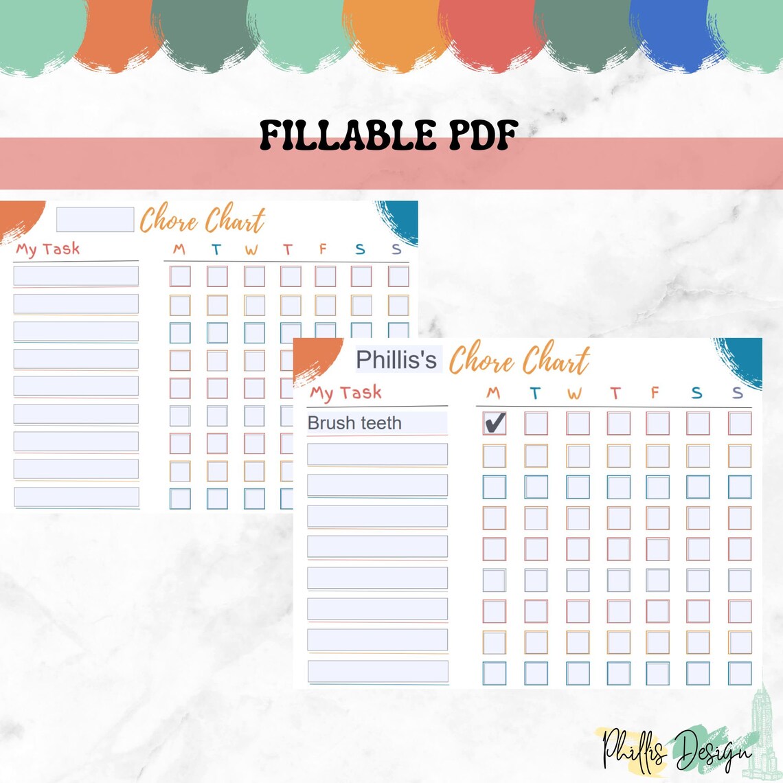 Chore Chart for Kids Digital Download PDF Daily Routine - Etsy