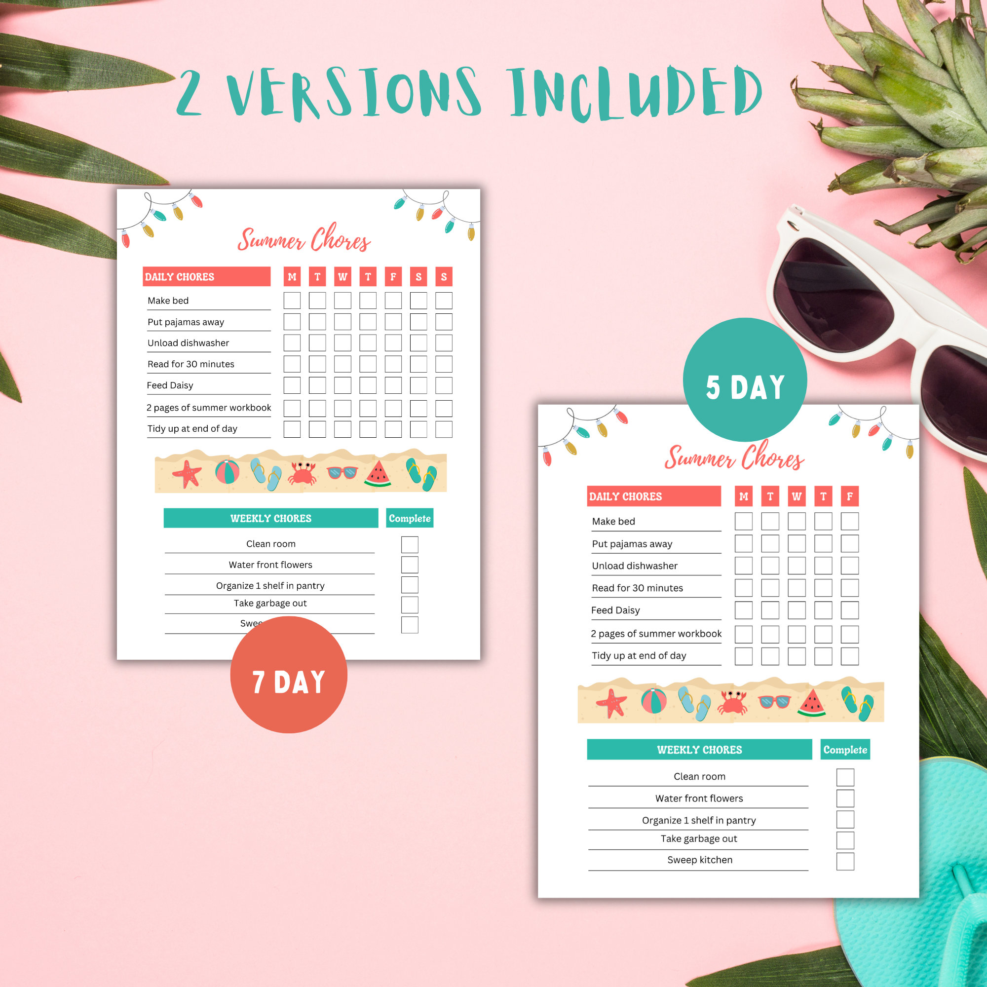 Summer 2024 Planner Bundle Printable Editable | Summer Calendar ...