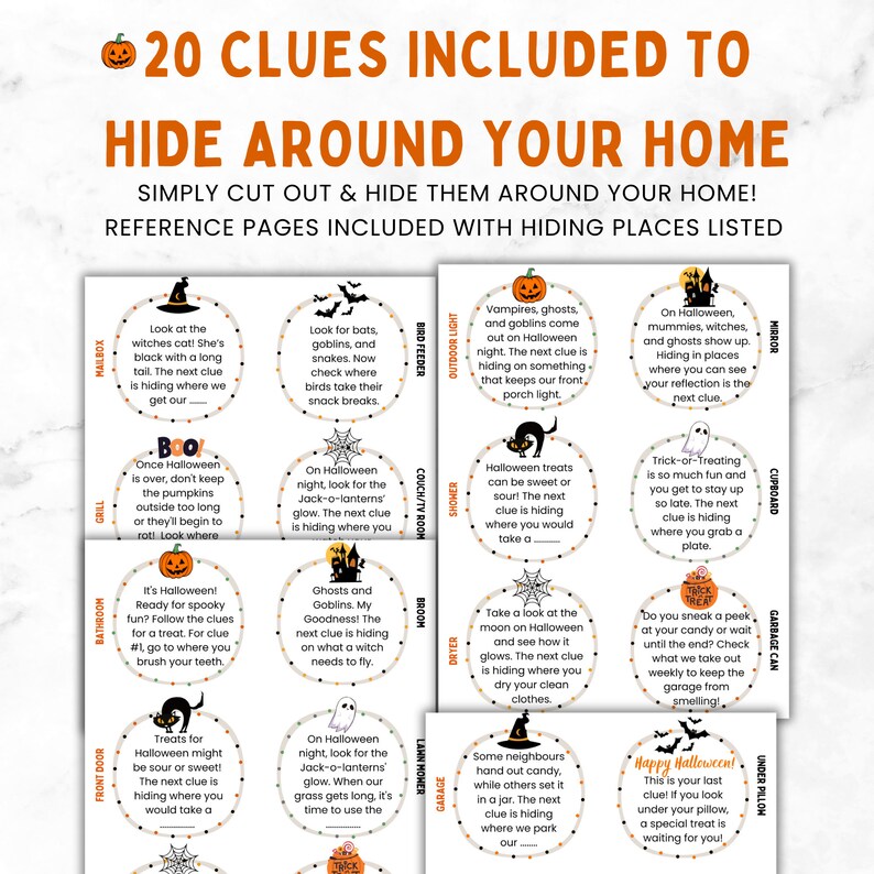 Halloween Scavenger Hunt for Kids: Indoor & Outdoor Clues (printable ...