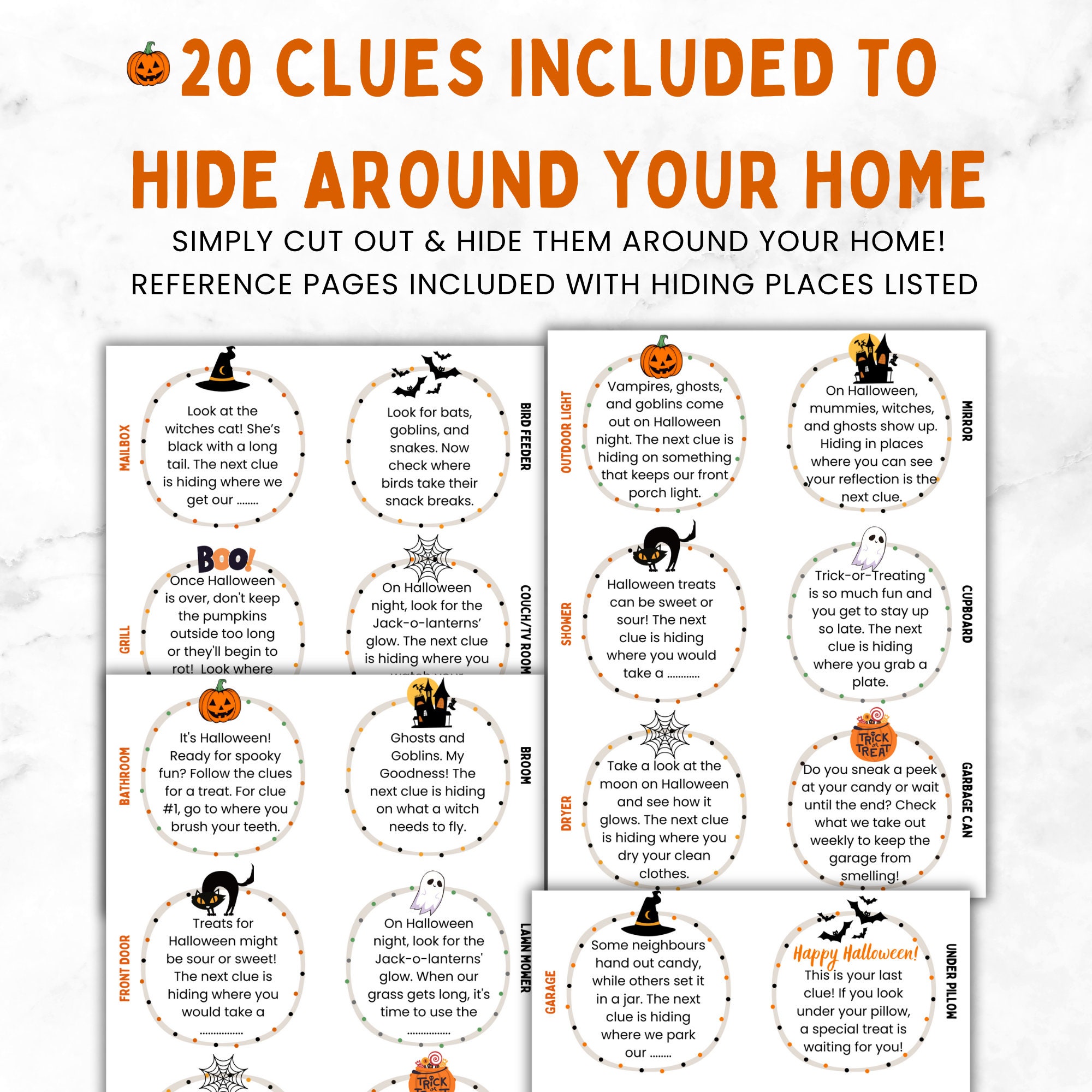 Halloween Scavenger Hunt for Kids: Indoor & Outdoor Clues (printable ...