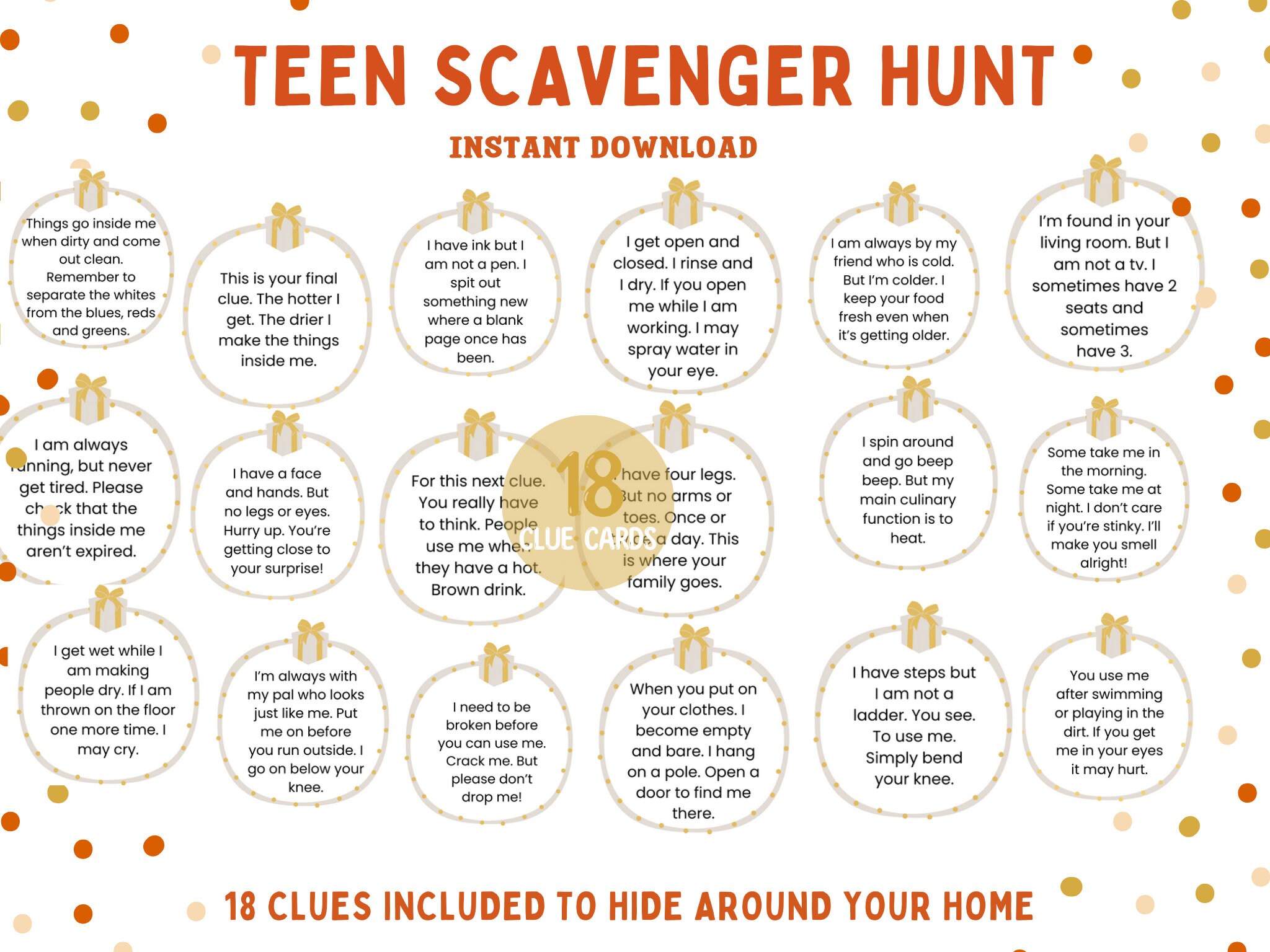 Indoor Teen Scavenger Hunt | Teen and Tween Treasure Hunt | Scavenger ...