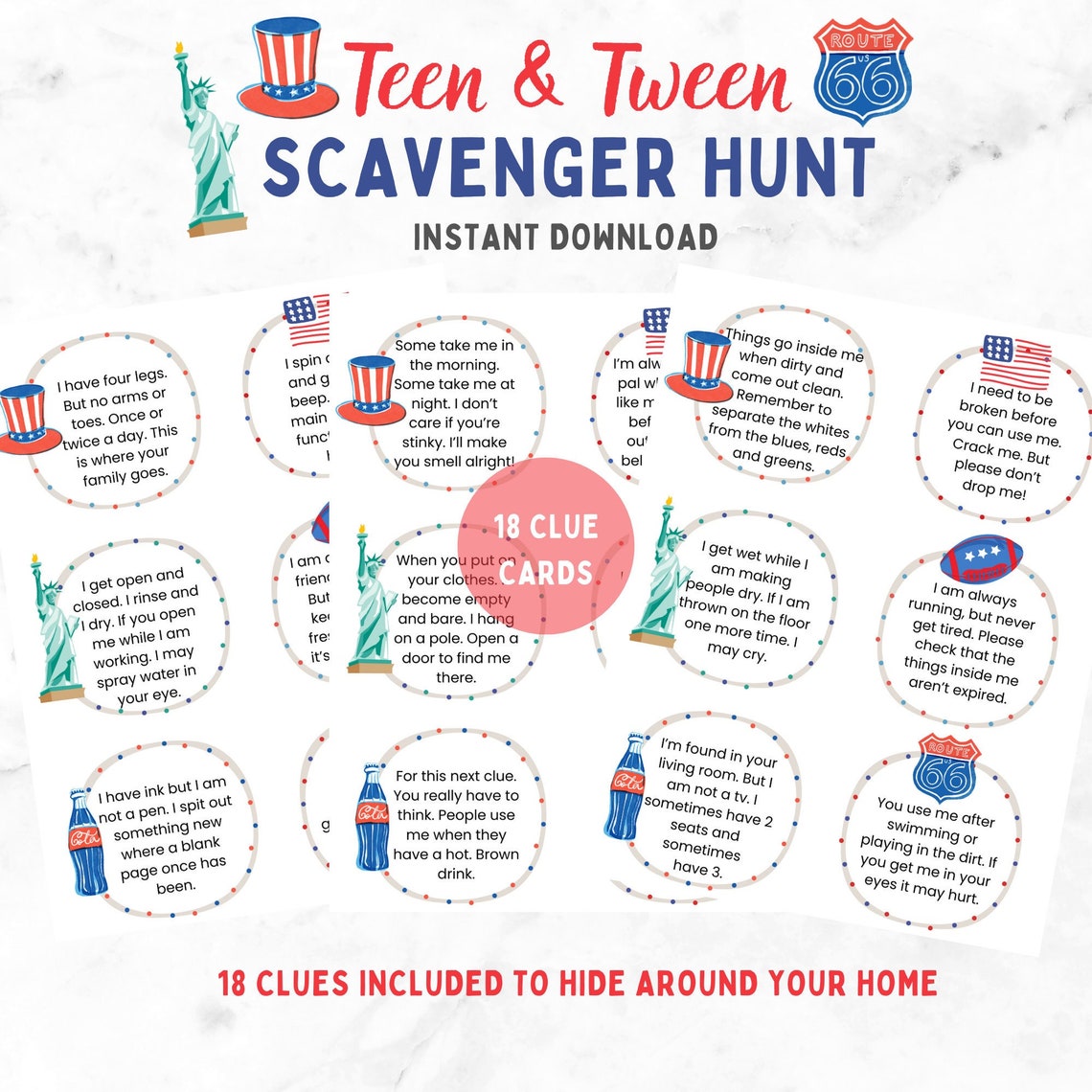 Teen Scavenger Hunt | Indoor Teen Scavenger Hunt | Tween Treasure Hunt ...