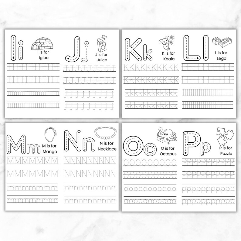 26 ABC Phonics Tracing Cards | Preschool Kindergarten Handwriting and ...