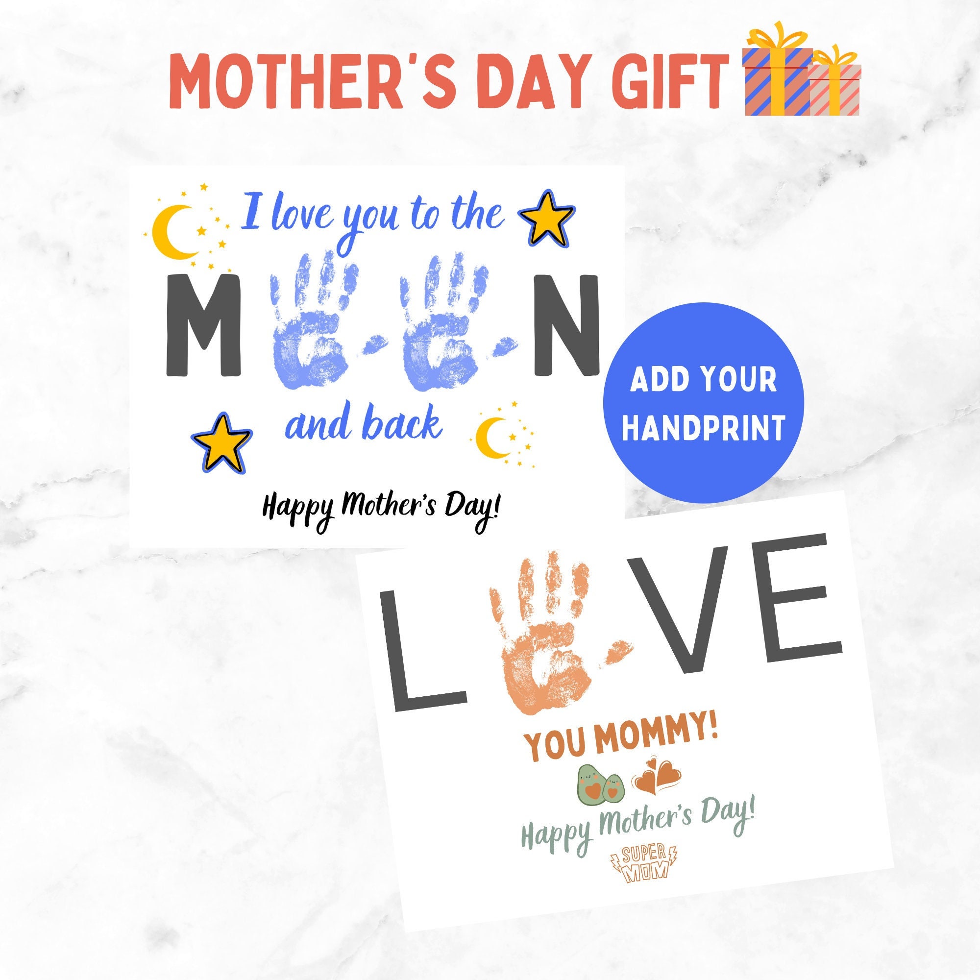Mother's Day Printable Bundle Mother's Handprint Art Mothers Day Gift ...