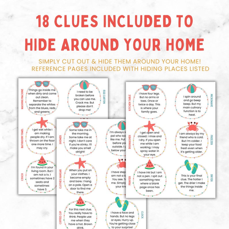 Scavenger Hunt | Teen & Tween Clues | Instant Download | Fun Indoor ...