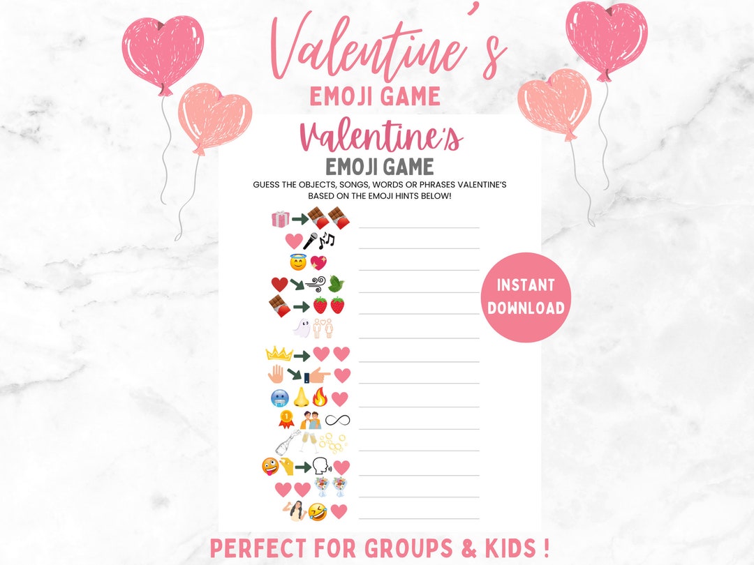 Valentine's Emoji Pictionary Game (digital Download) - Etsy