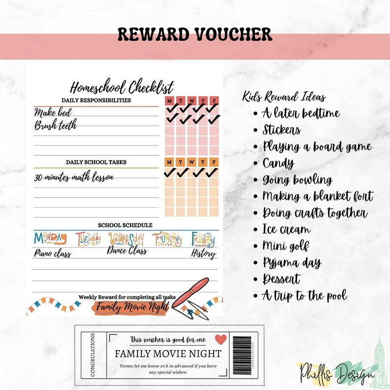 Editable Homeschool Checklist: Daily Schedule Planner (digital Download ...