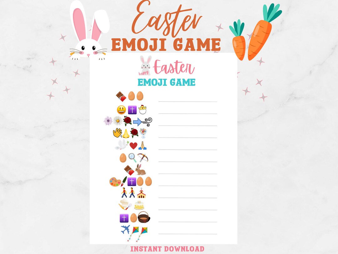 Easter Emoji Pictionary | Printable Easter Game | Easter Activity for ...