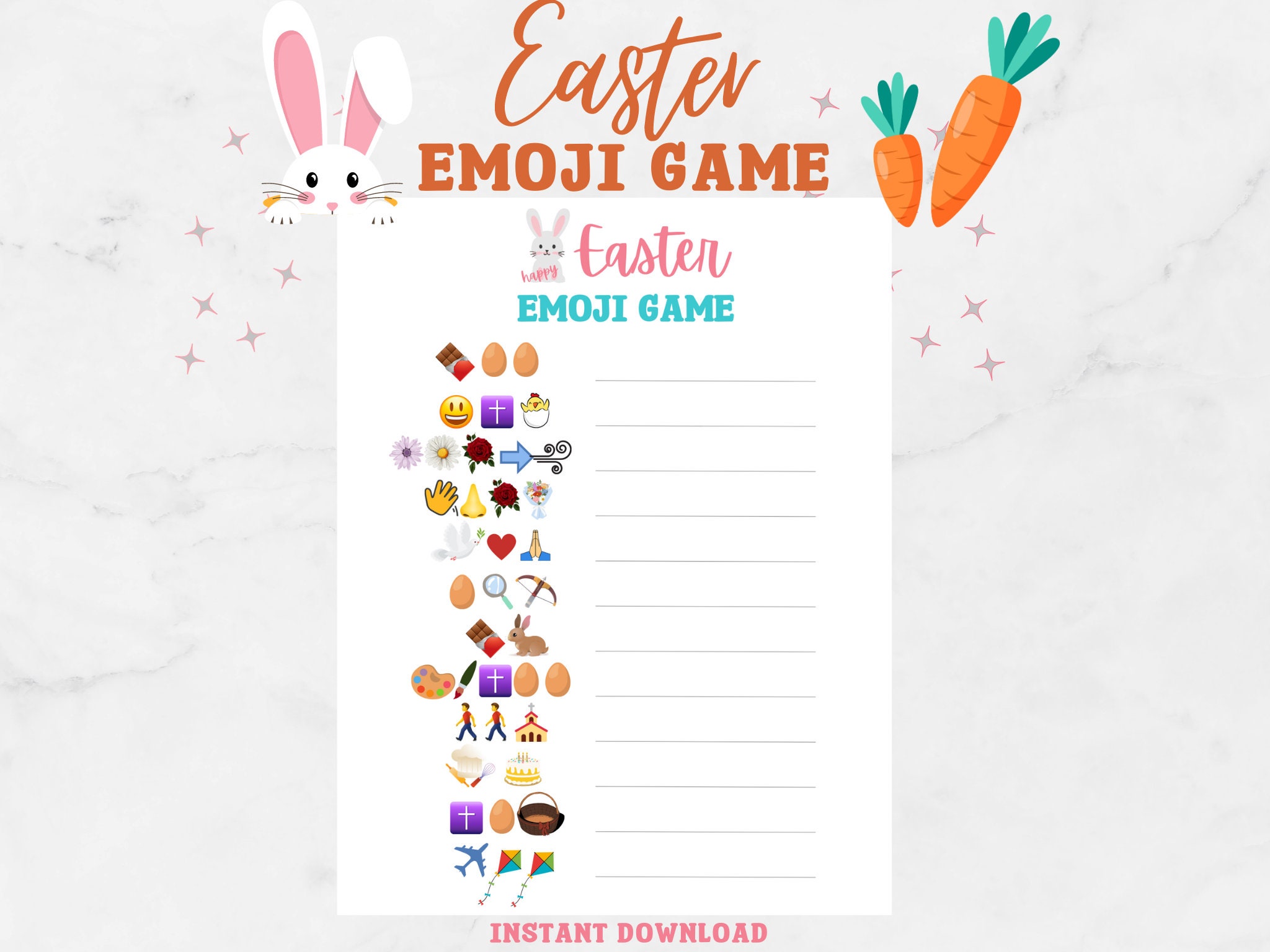 Easter Emoji Pictionary | Printable Easter Game | Easter Activity for ...
