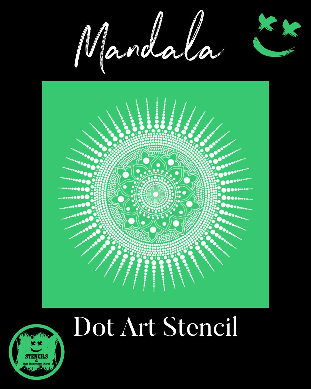 Mandala Dot Art Stencil File - Etsy
