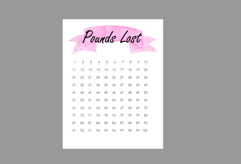 100 Pounds Lost Tracker - Etsy