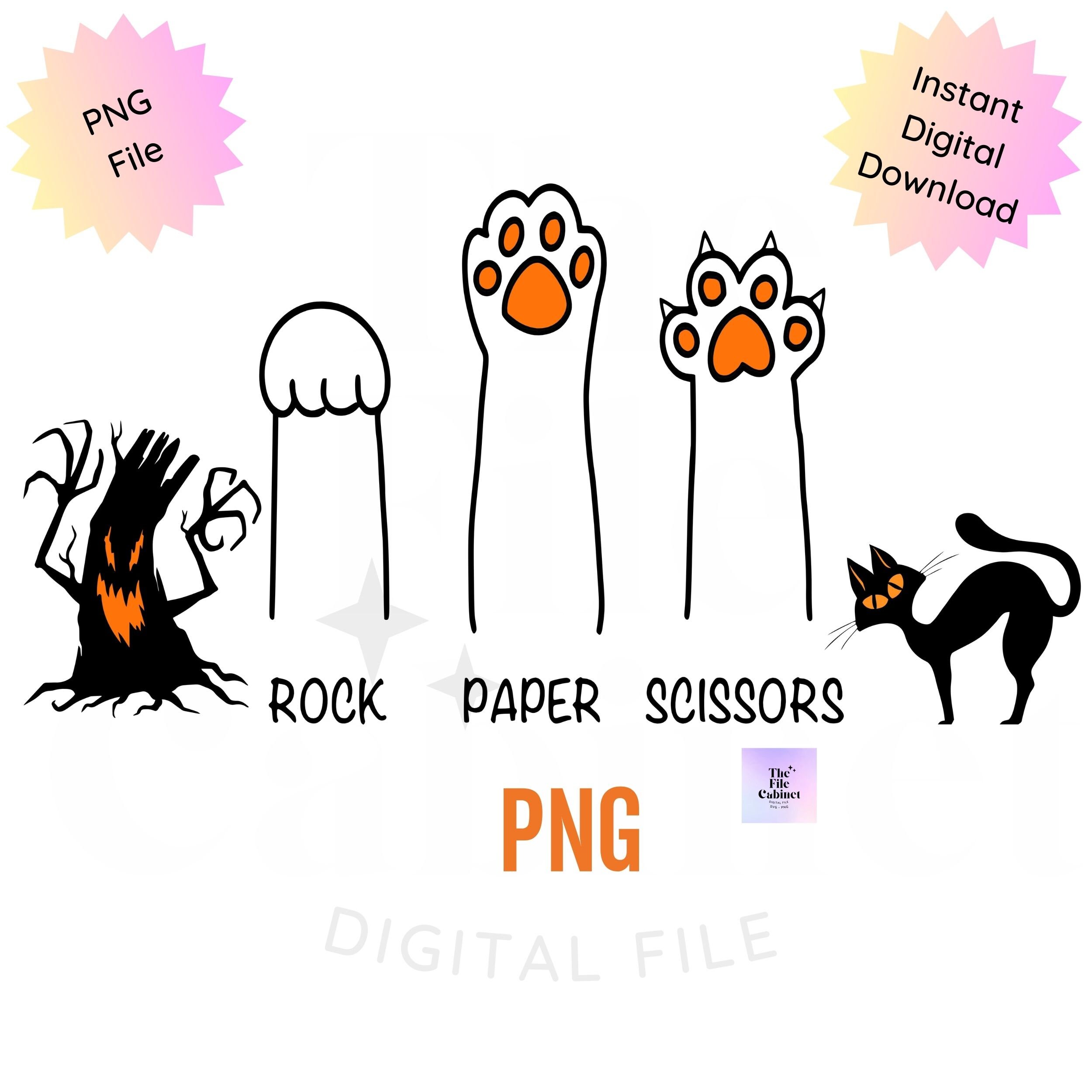 Rock Paper Scissors PNG, Animal PNG, Cat Paw, Cat Lovers Gift, Animal ...