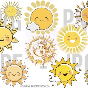Sun Svg, Instant Download, Sunset Svg, Sun Clip Art, Kawaii Sun ...