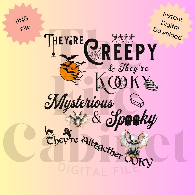 They're Creepy and Kooky Sign, Funny Halloween, Mysterious and Spooky ...