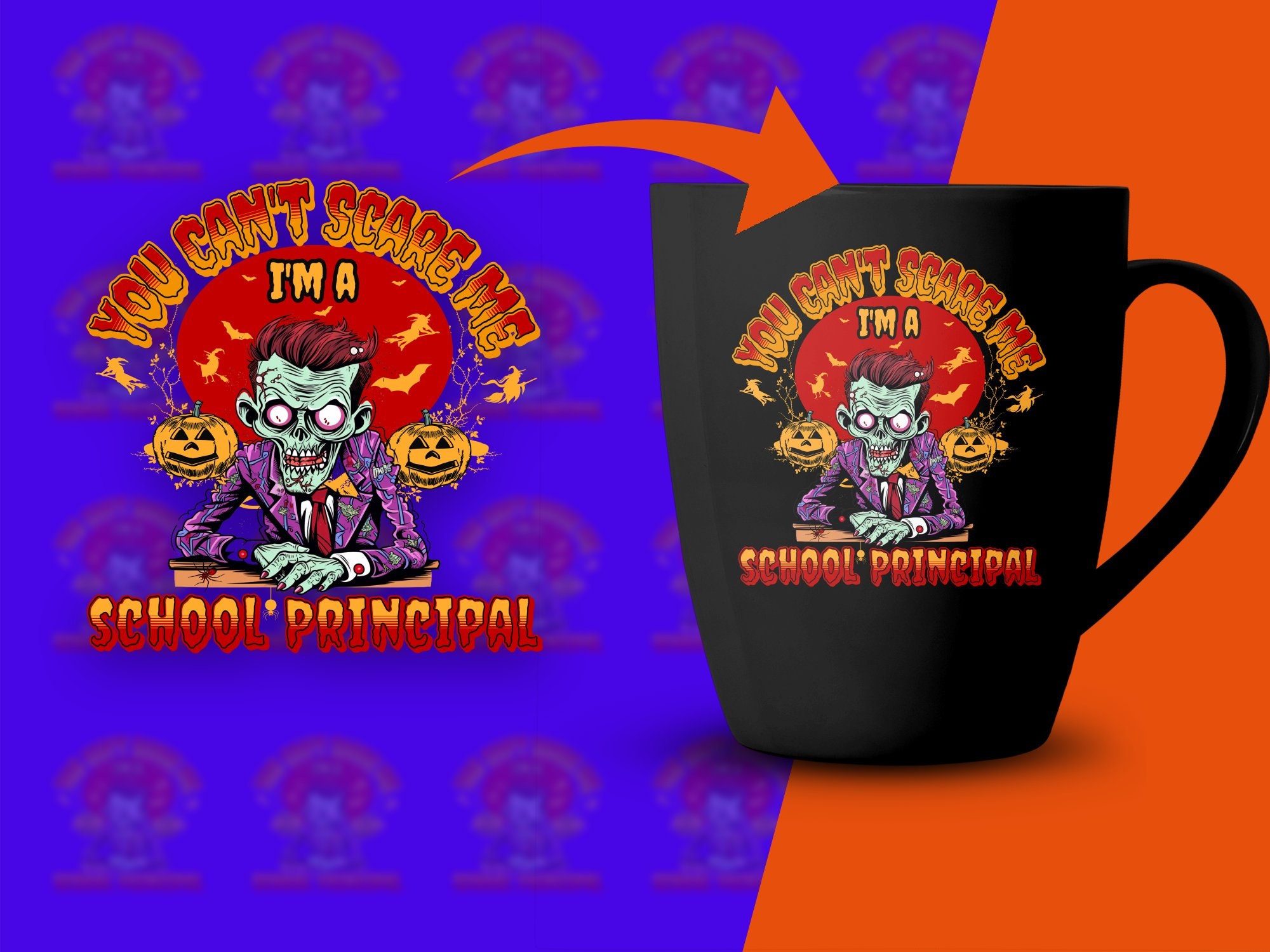 Halloween School Principal Png, 'you Can't Scare Me' Design, Perfect ...