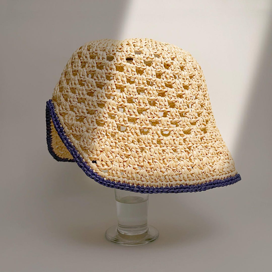 Roookies V Shape Bucket Hat Crochet Pattern, Ispie Raffia Hat, Raffia ...