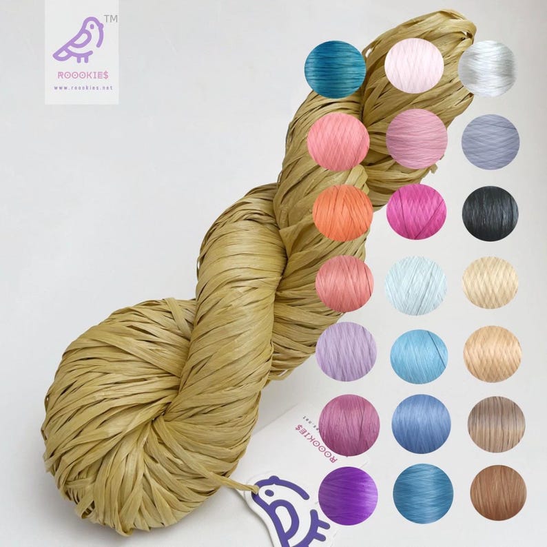 Silky Rayon Raffia Yarn, Roookies Raffia Crochet, Tangle-free Hank - Etsy