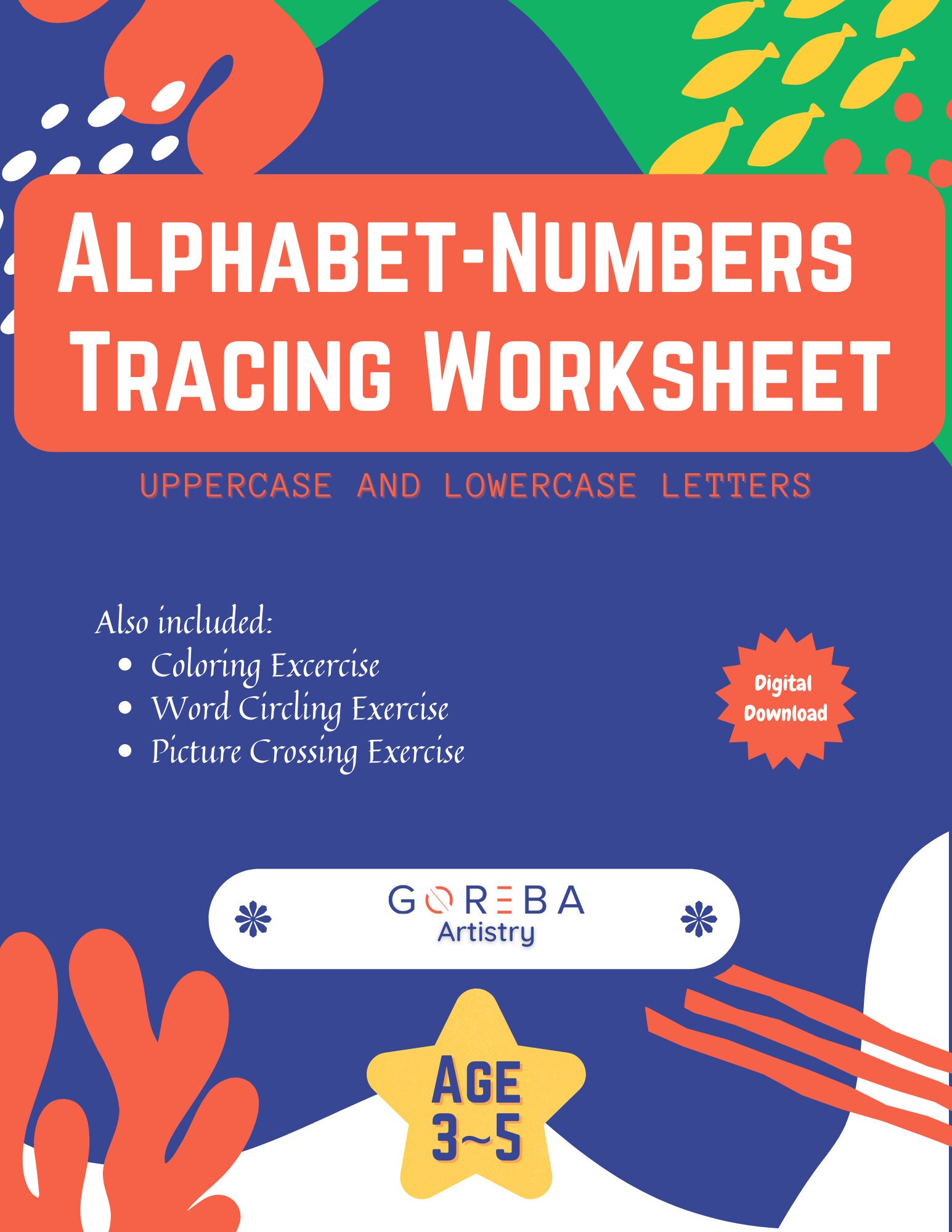 Alphabet & Number Worksheets, ABC Tracing Worksheet for Kids Fun and ...