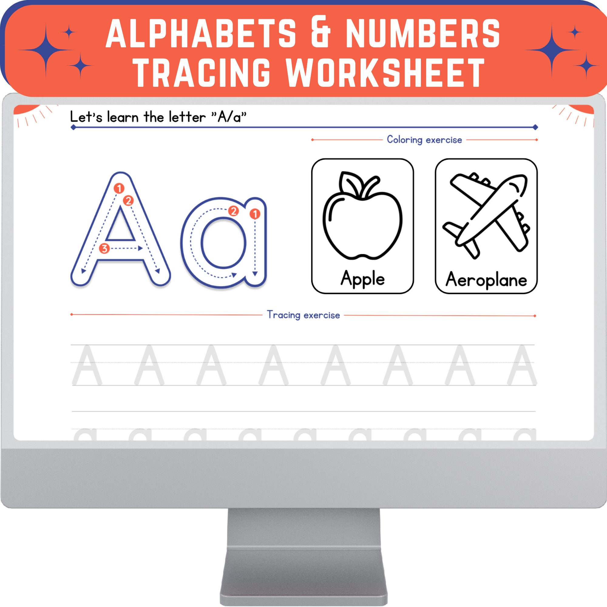Alphabet & Number Worksheets, ABC Tracing Worksheet for Kids Fun and ...