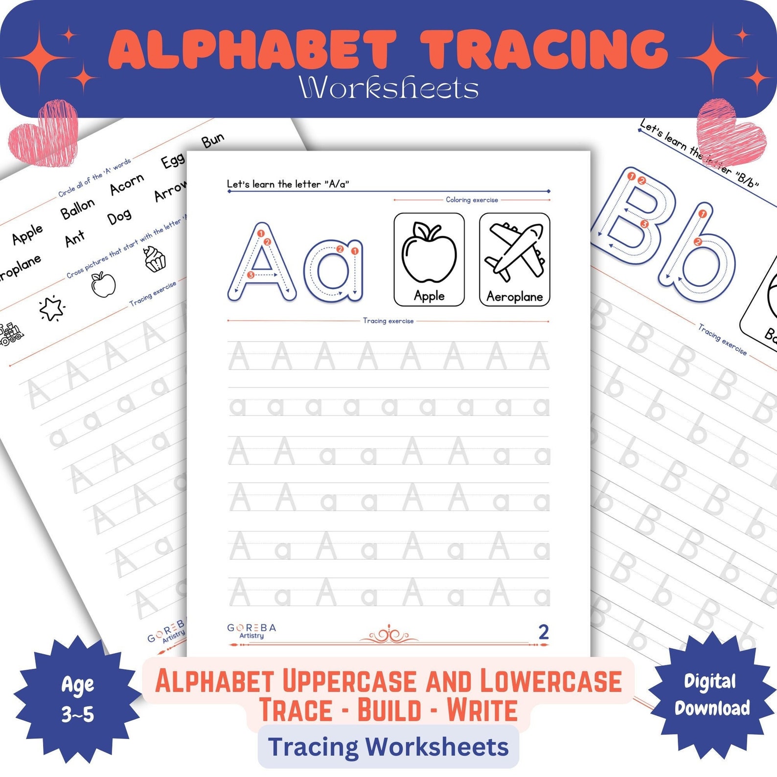 Printable Alphabet Worksheets, ABC Tracing Worksheet for Kids - Fun and ...