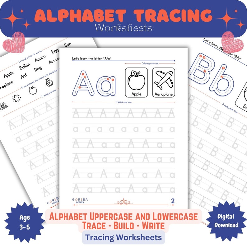 Printable Alphabet Worksheets, ABC Tracing Worksheet for Kids - Fun and ...