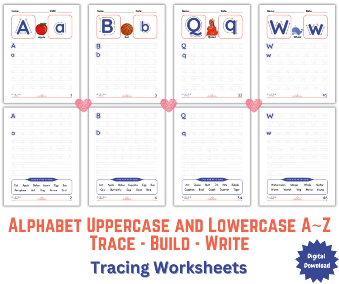 ABC Tracing Worksheet for Kids Fun and Educational Alphabet - Etsy