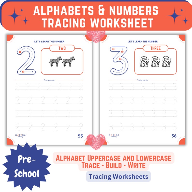 Alphabet & Number Worksheets, ABC Tracing Worksheet for Kids Fun and ...