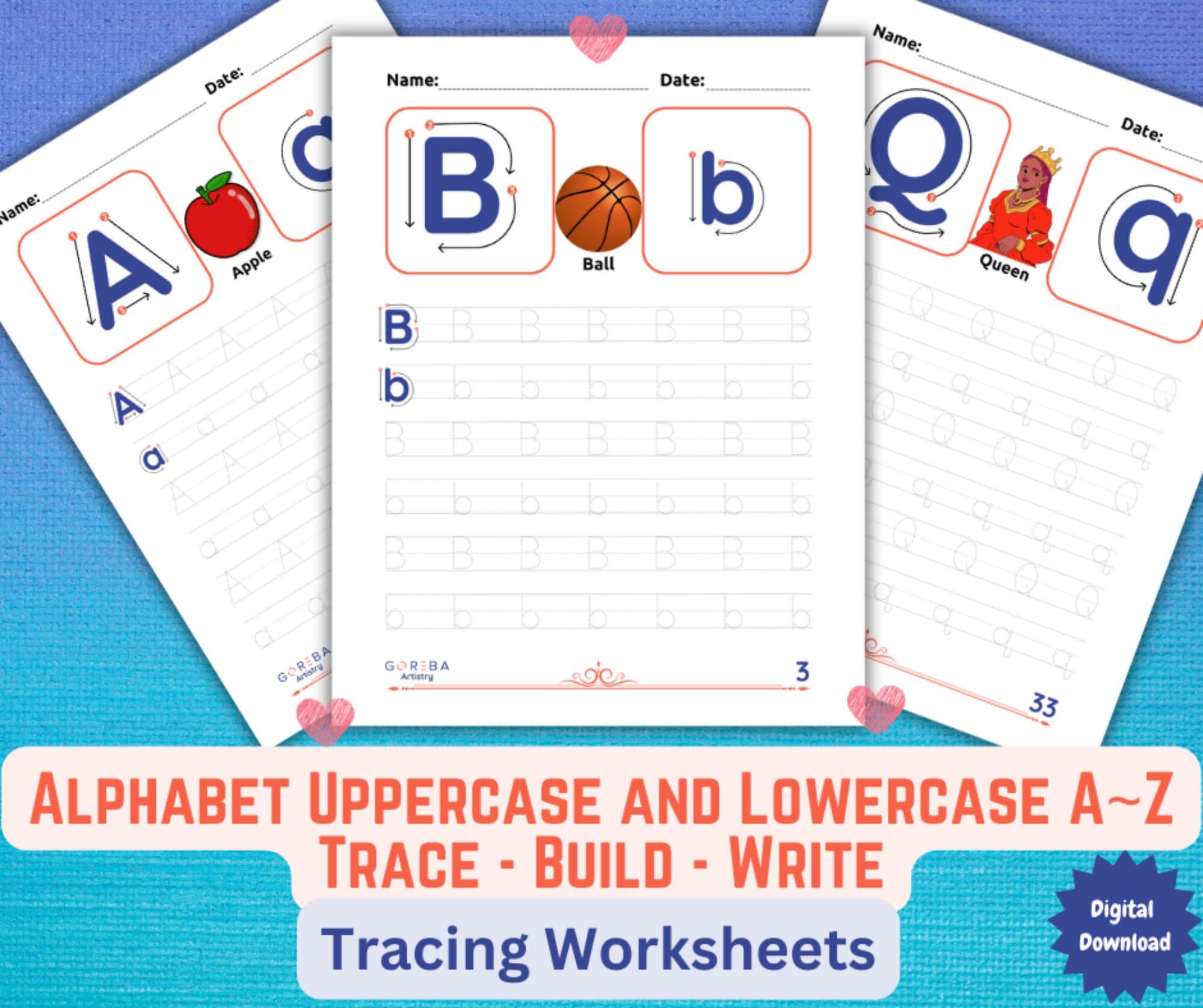 ABC Tracing Worksheet for Kids Fun and Educational Alphabet Learning ...