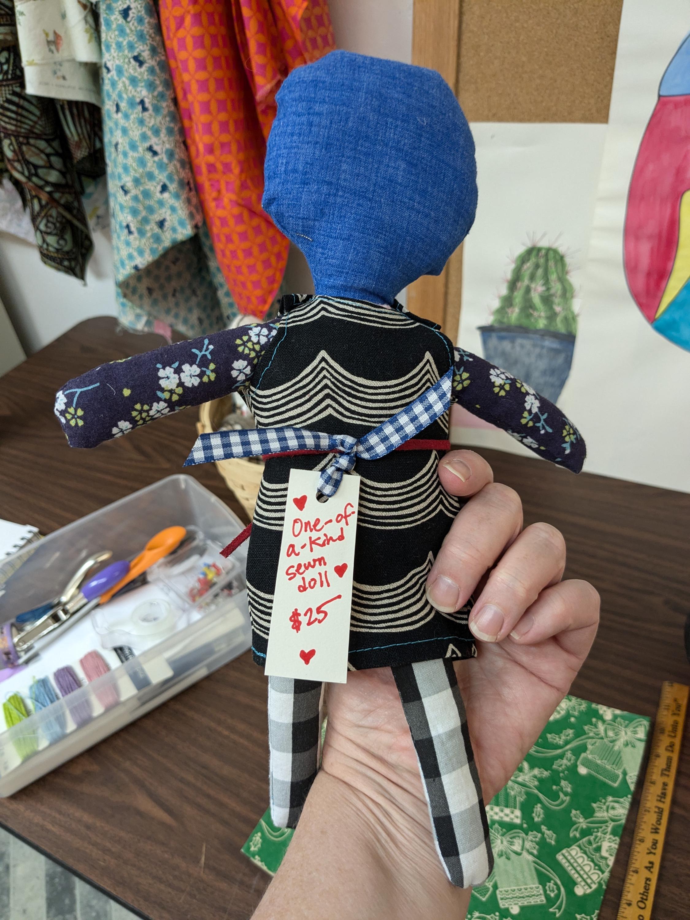One-of-a-kind, Sewn, Fabric Doll With Coat - Etsy