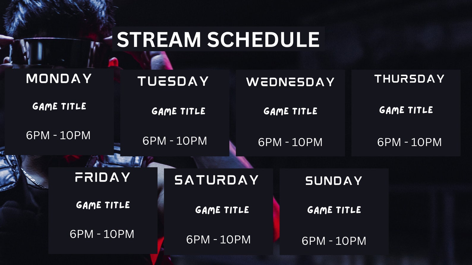 Premium Black and Red Neon Twitch Stream Package | Streamer Graphics ...