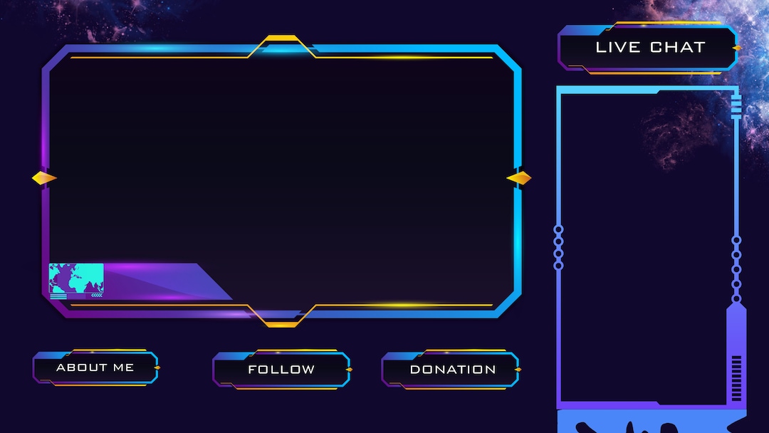 Modern Purple Blue Twitch Stream Package - Overlays, Panels, Alerts ...