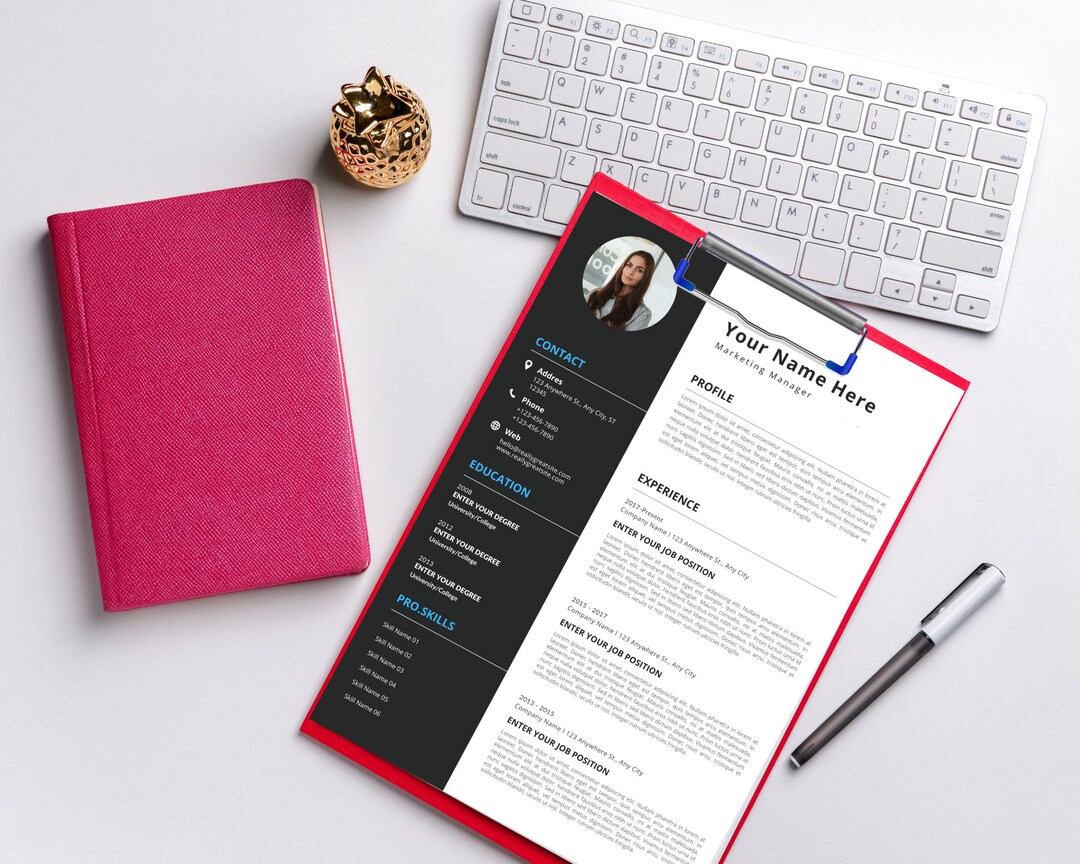 Professional Modern Editable Resume Template for Canva Editable CV ...